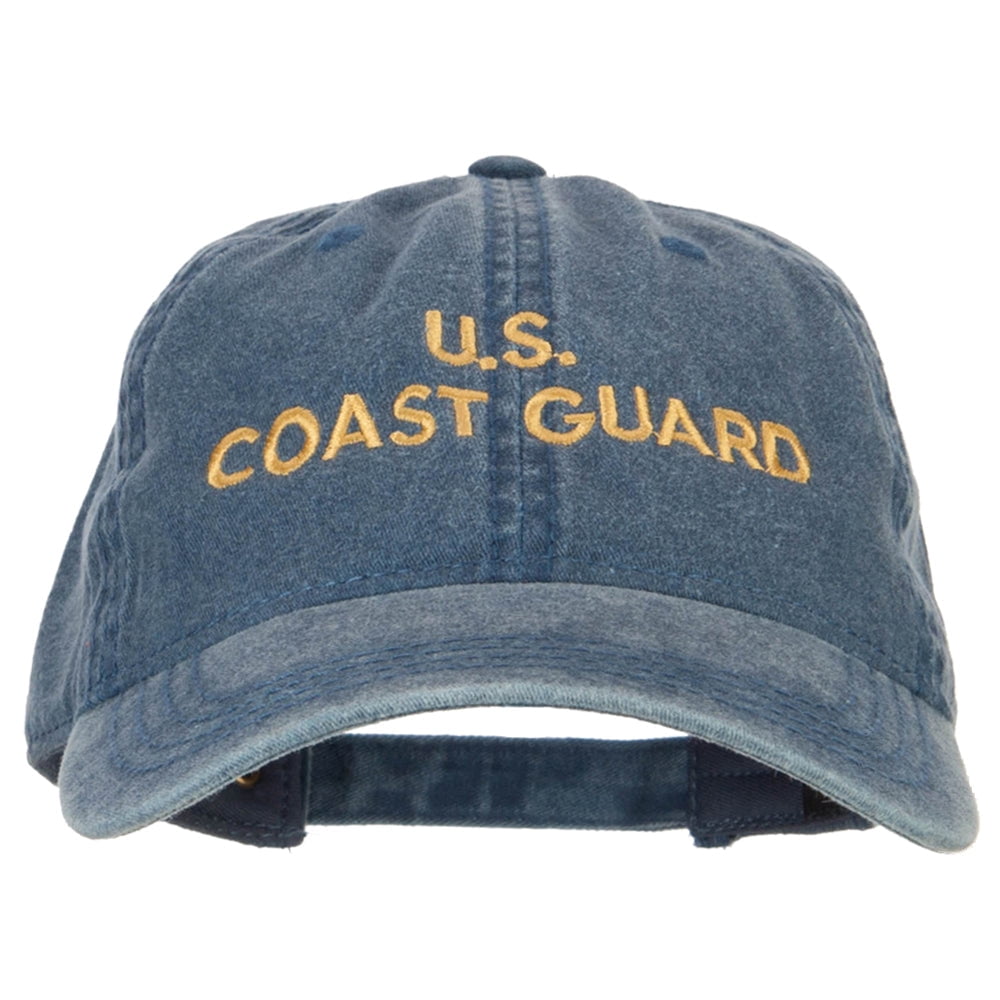 Wording US Coast Guard Embroidered Washed Buckle Cap - Navy OSFM ...
