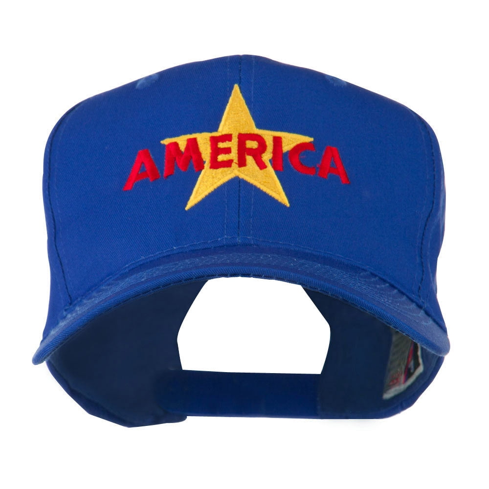 Wording of America with Star Embroidered Cap - Royal OSFM - Walmart.com