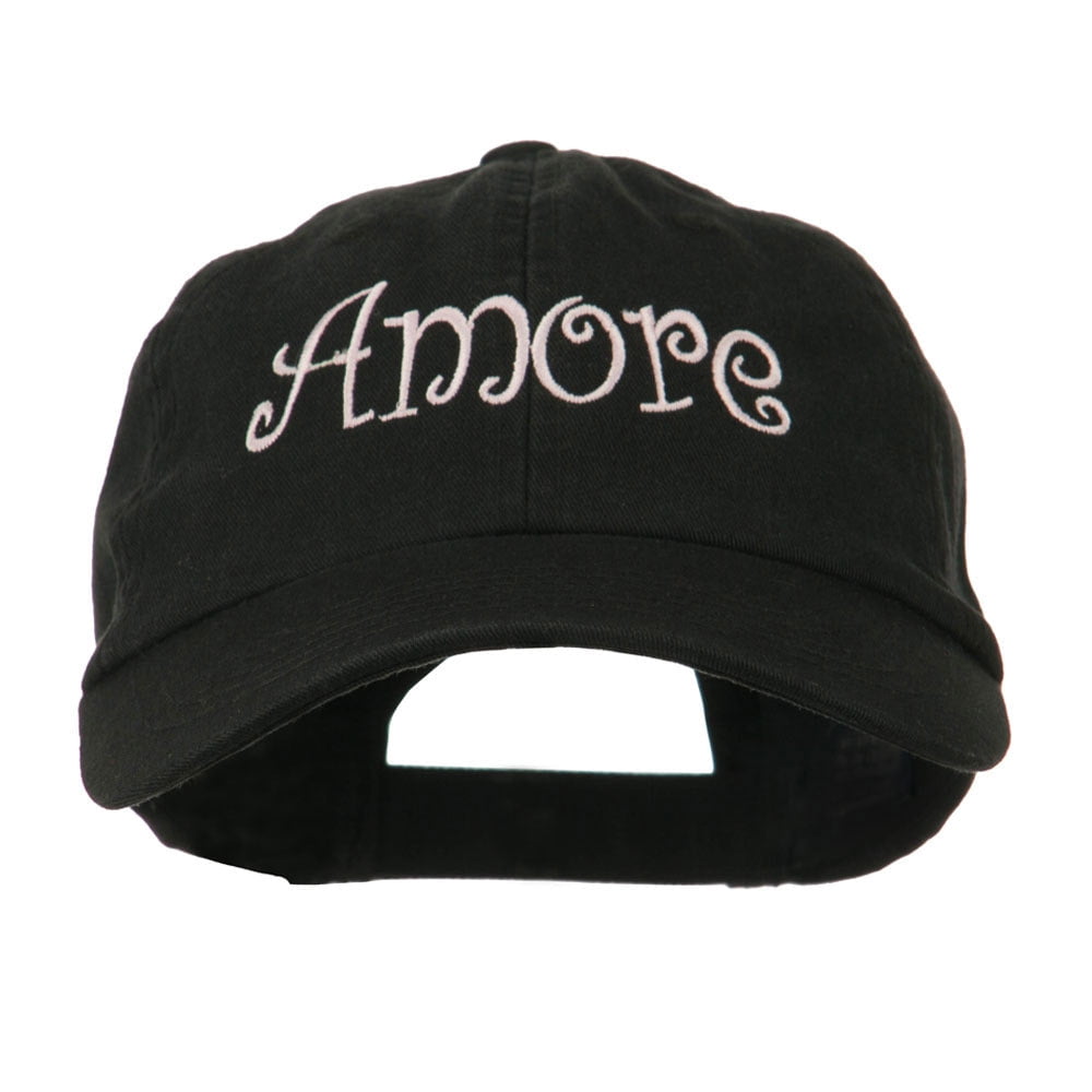 Wording of Amore Embroidered Cap - Black OSFM - Walmart.com