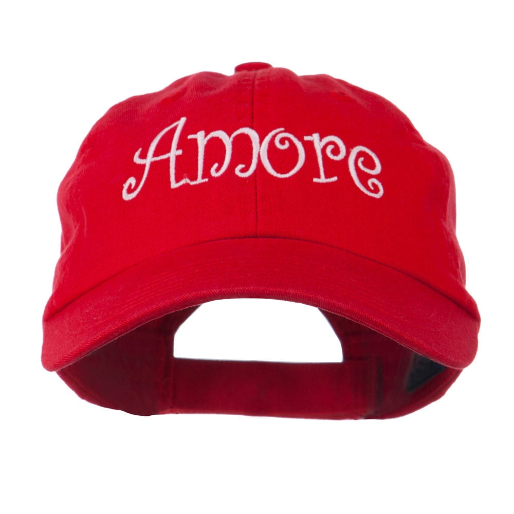 Wording of Amore Embroidered Cap - Red OSFM - Walmart.com
