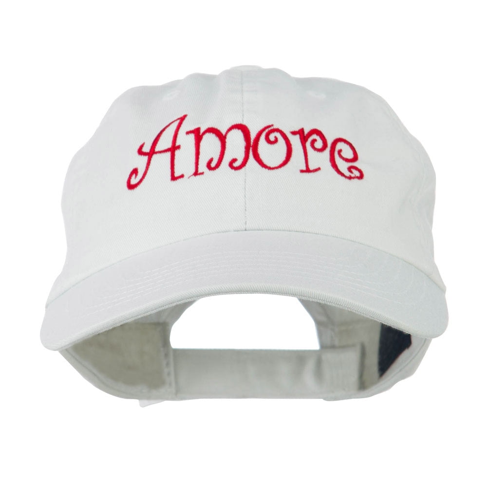 Wording of Amore Embroidered Cap - White OSFM - Walmart.com