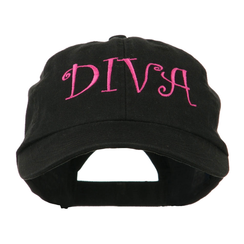 Wording of Diva Embroidered Cap - Black OSFM - Walmart.com