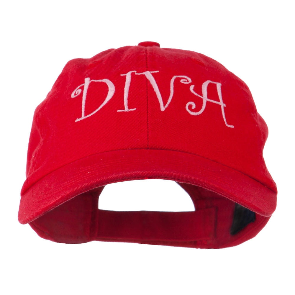 Wording of Diva Embroidered Cap - Red OSFM - Walmart.com