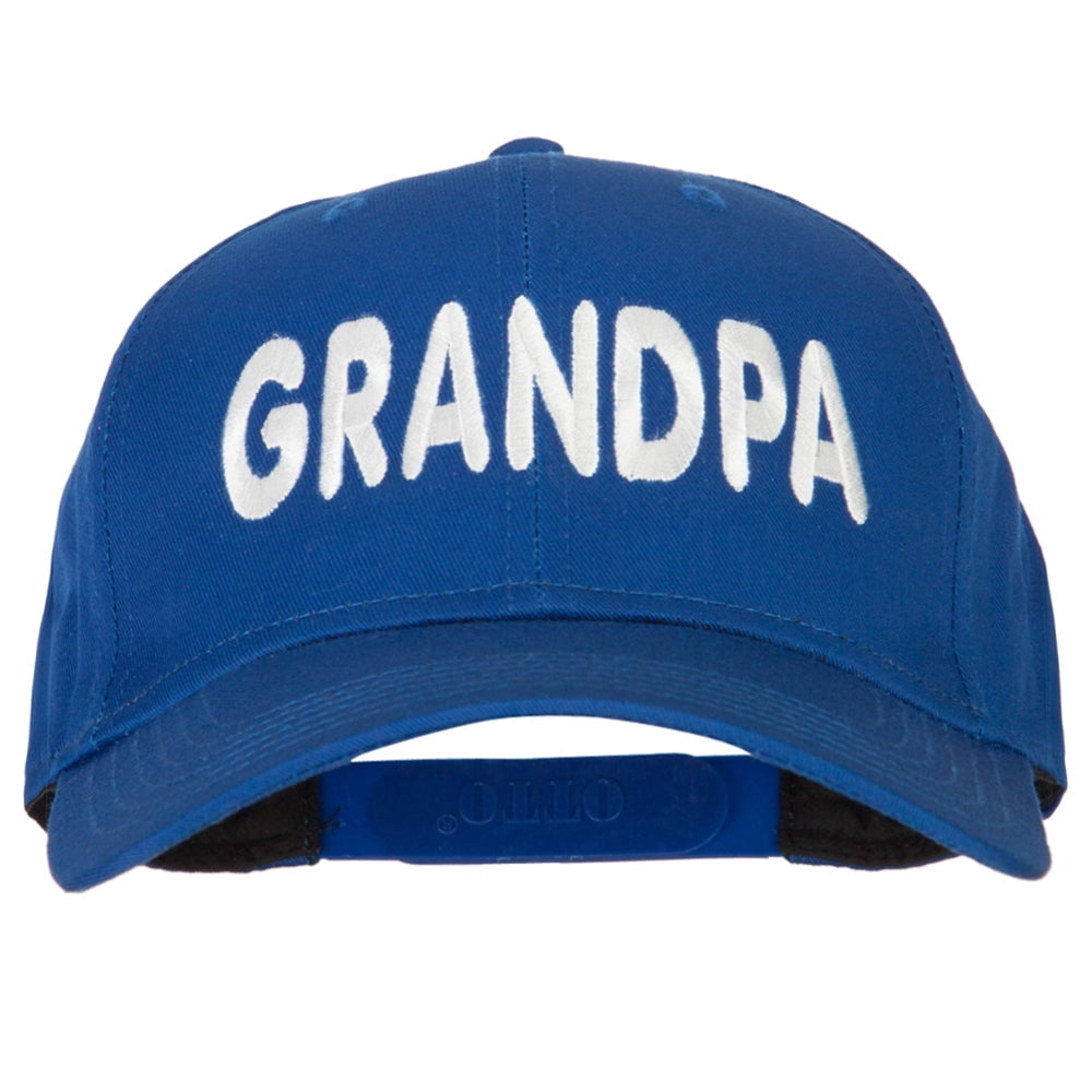 Wording of Grandpa Embroidered Solid Cotton Pro Style Cap - Royal OSFM ...