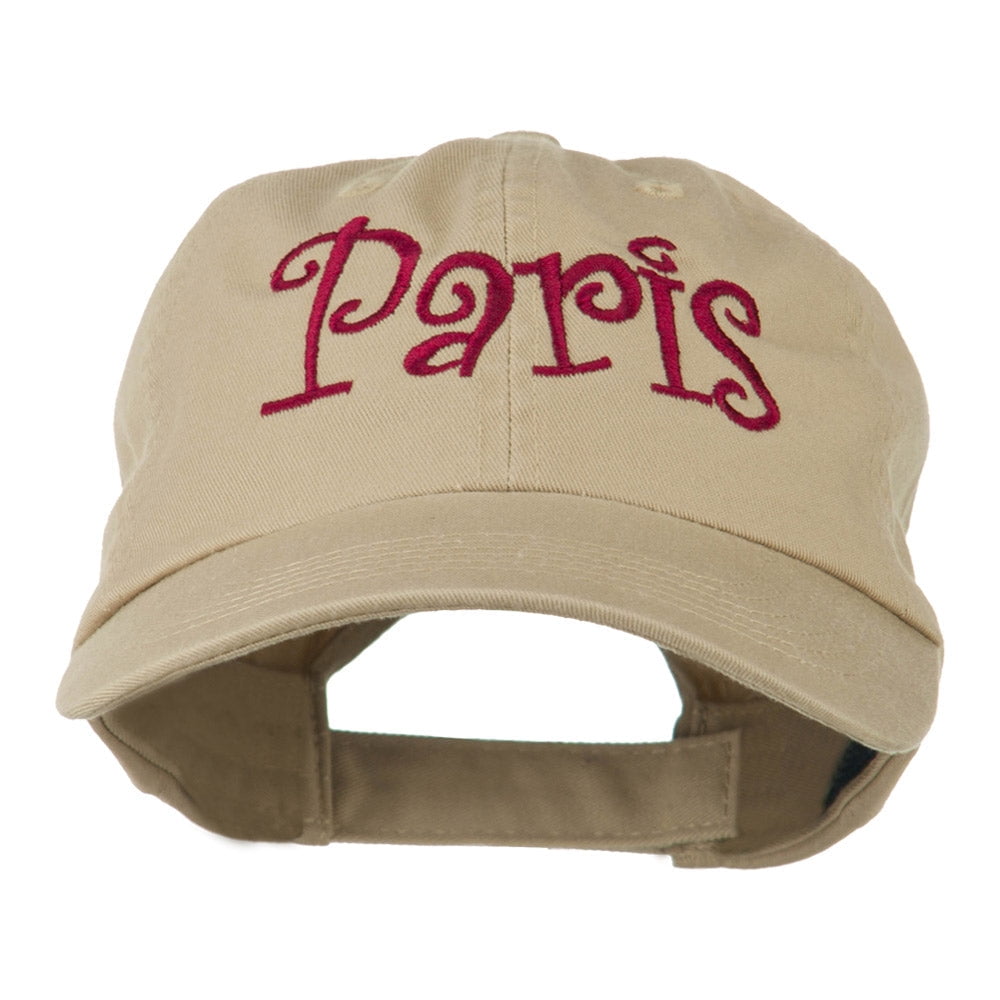 Wording of Paris Embroidered Cap - Khaki OSFM - Walmart.com