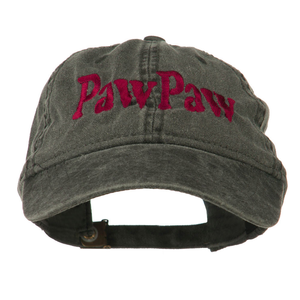 Wording of PawPaw Embroidered Washed Cap - Black OSFM - Walmart.com