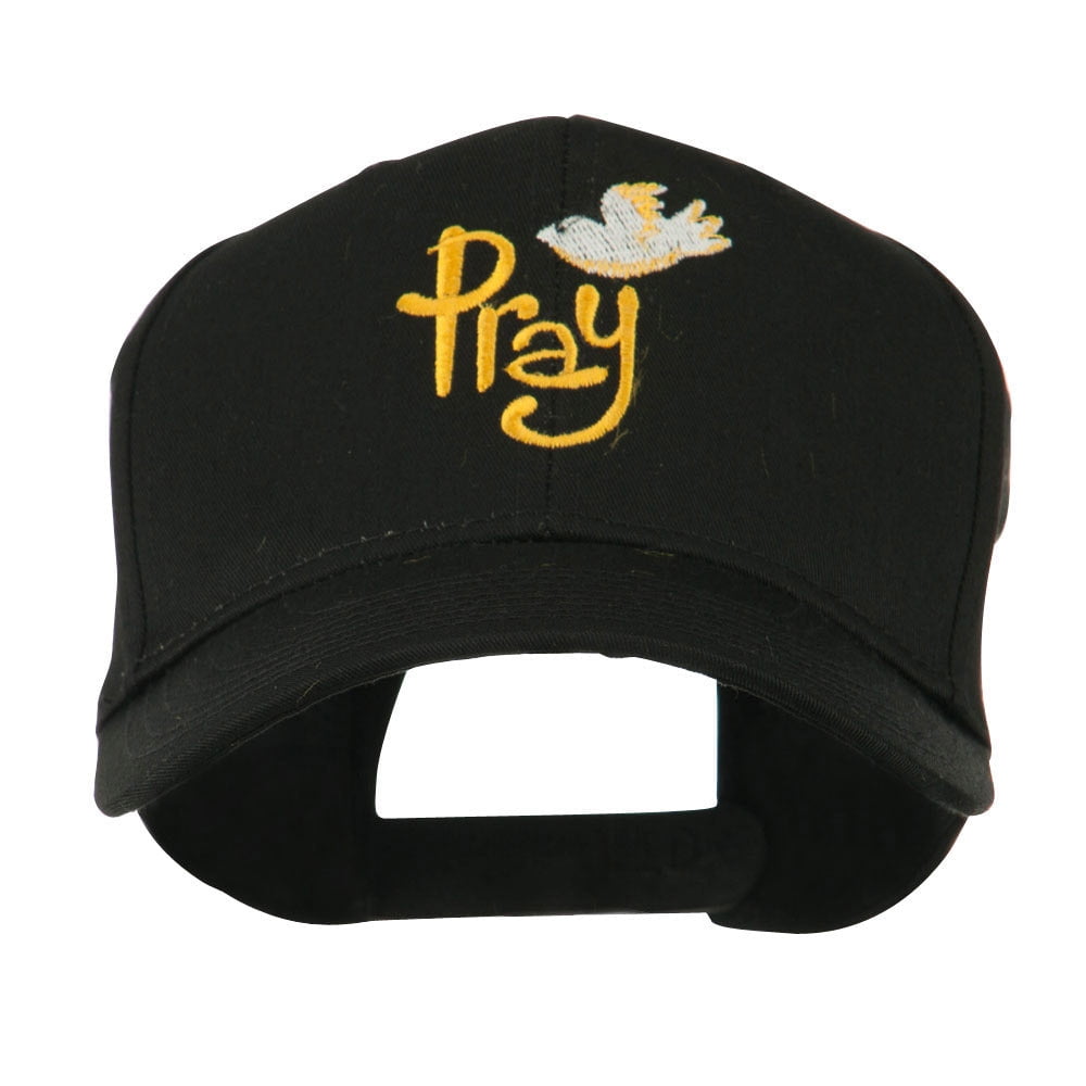 Wording of Pray with Dove Embroidered Cap - Black OSFM - Walmart.com