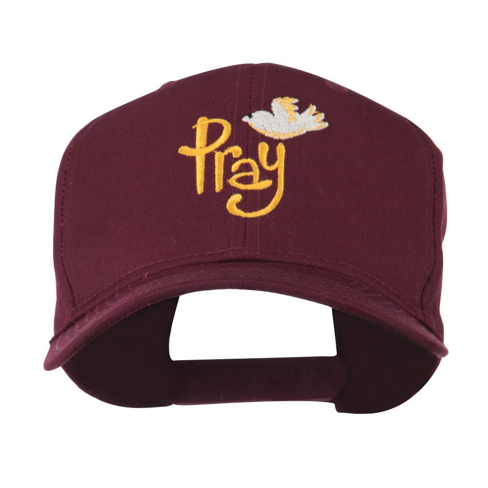 Wording of Pray with Dove Embroidered Cap - Maroon OSFM - Walmart.com