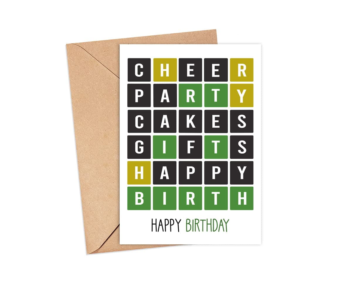 Wordle Birthday Card - Cute Birthday Card - Funny Wordle Birthday Card ...