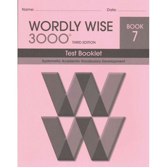 Wordly Wise 3000 Test Book 7 : Systematic Academic Vocabulary ...