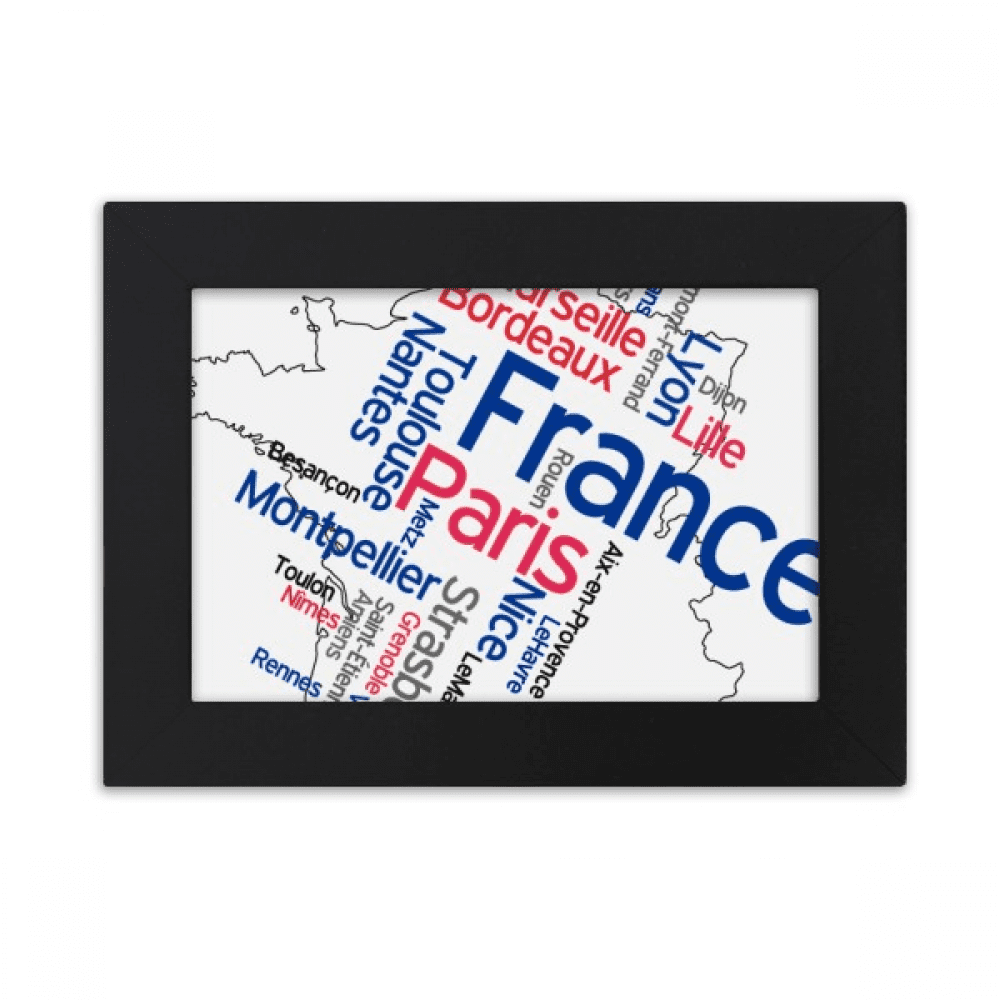 Words City Name France Mark Map Desktop Photo Frame Ornaments Picture ...