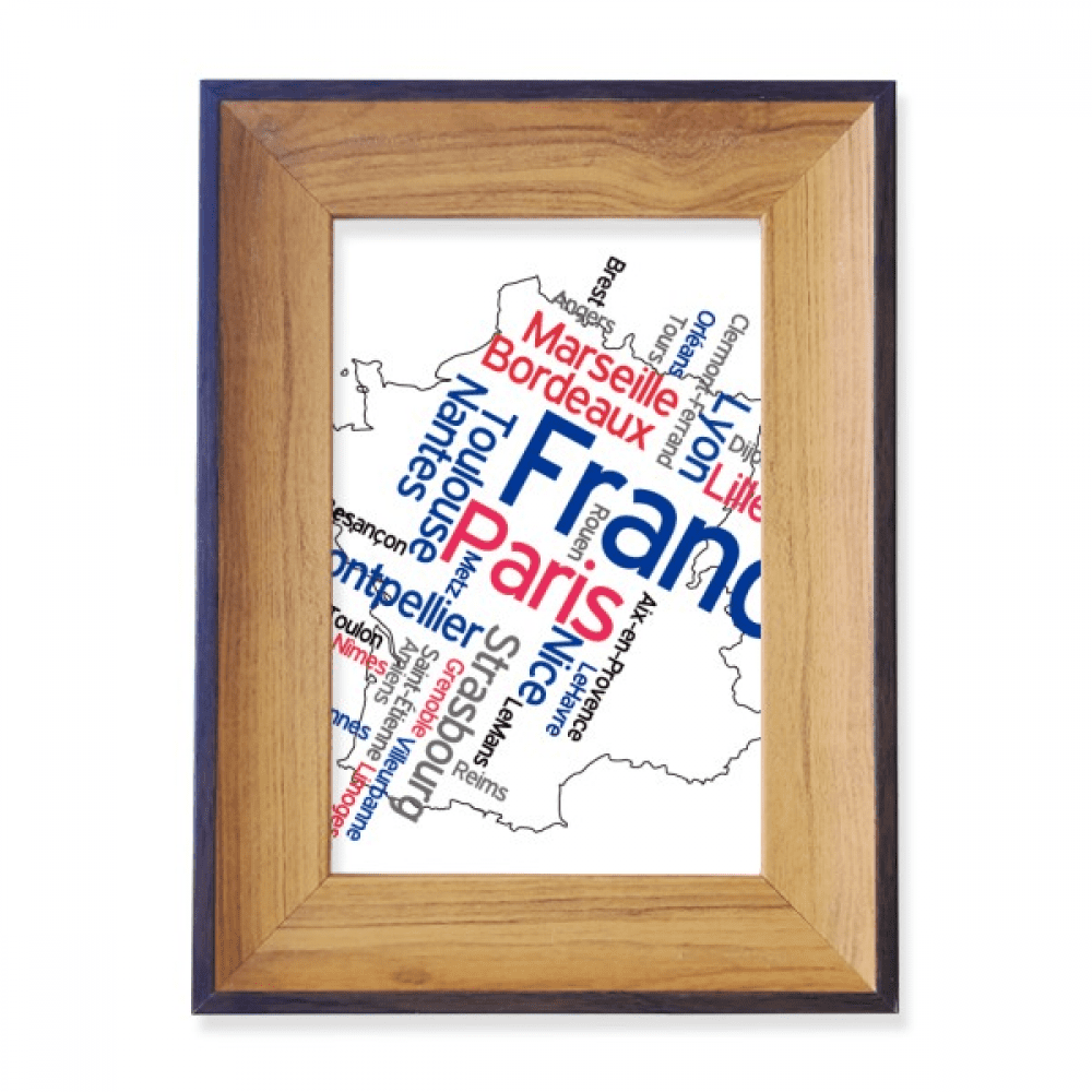 Words City Name France Mark Map Photo Frame Exhibition Display Art ...
