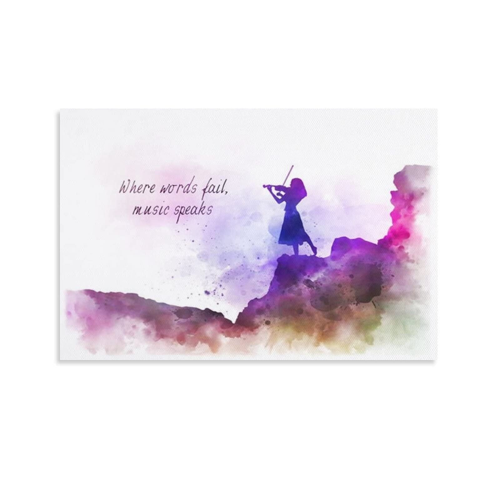 Where Words Fail, Music Speaks, Art Print Music Quote, Violin ...