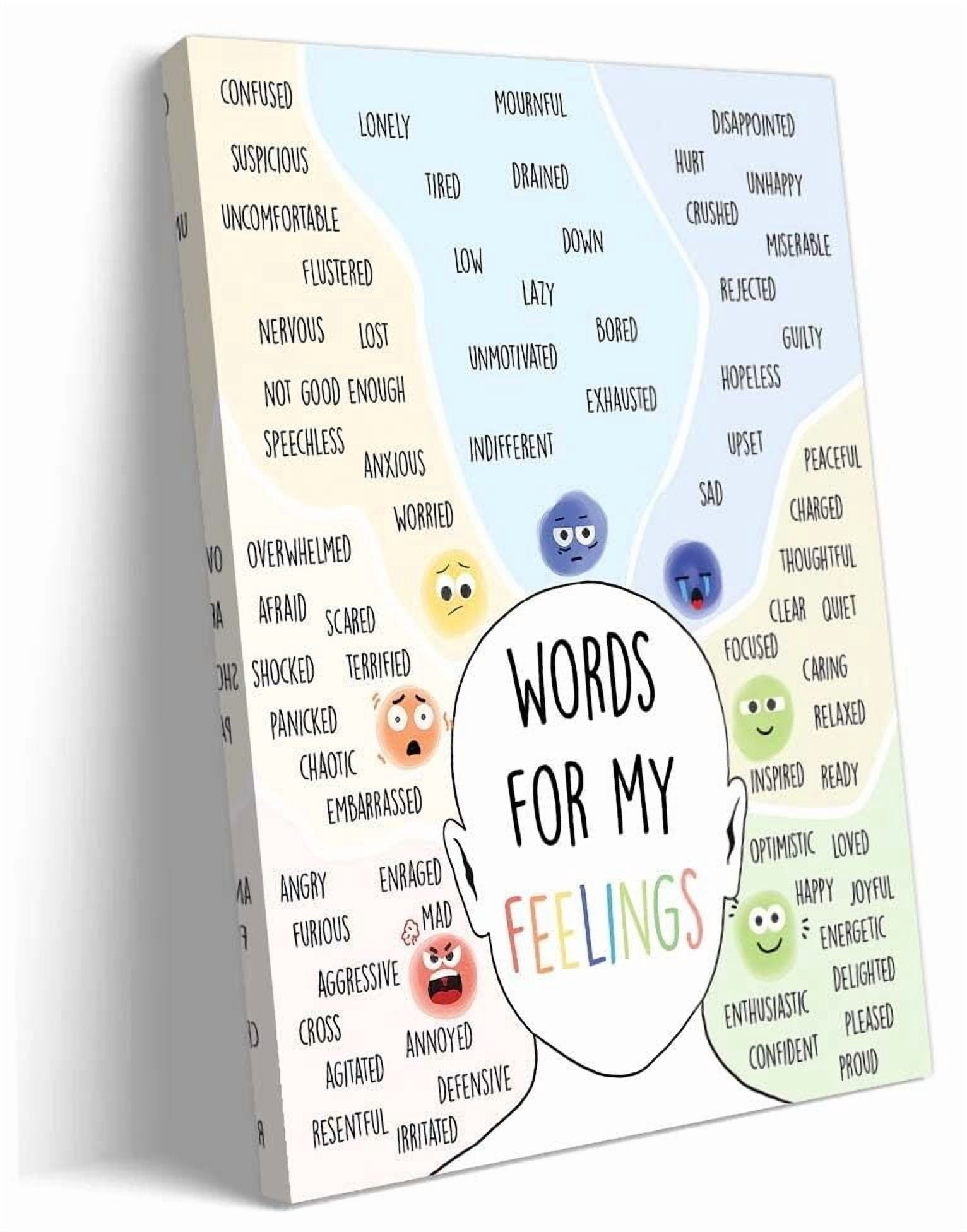 Words for My Feelings Poster Prints Feelings Chart Posters Mental ...
