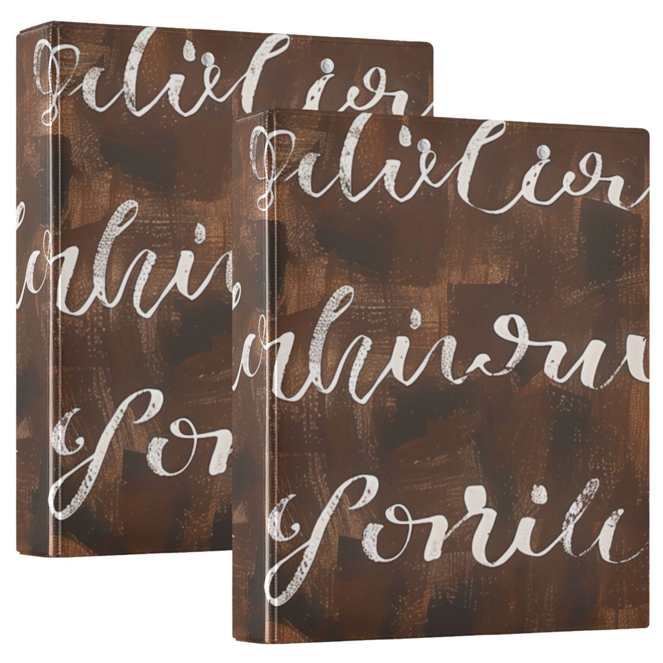 Words White 3 Ring Binders 1.5 inch Hardcover File Folders with ...