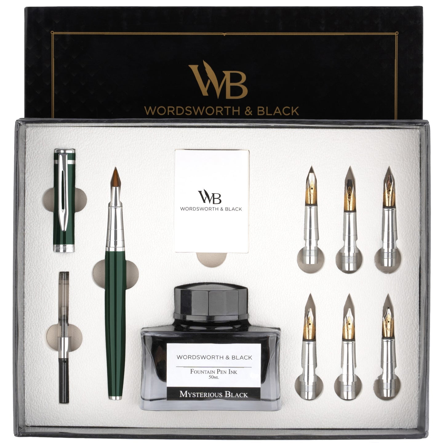 Wordsworth & Black Calligraphy Pen Gift Set, Includes Ink Bottle, 6 Ink ...