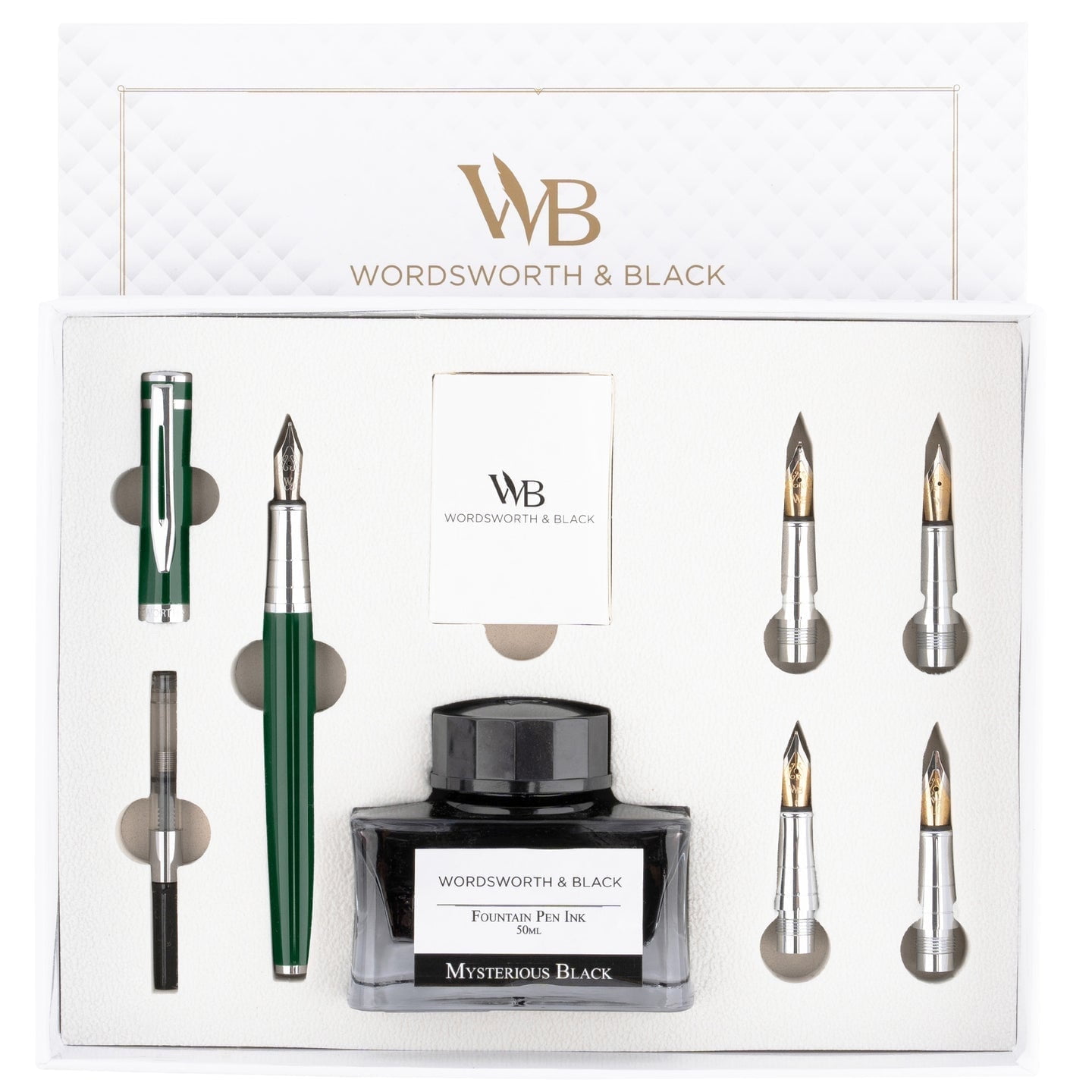 Wordsworth & Black Fountain Pen Gift Set, Includes Ink Bottle, 6 Ink ...
