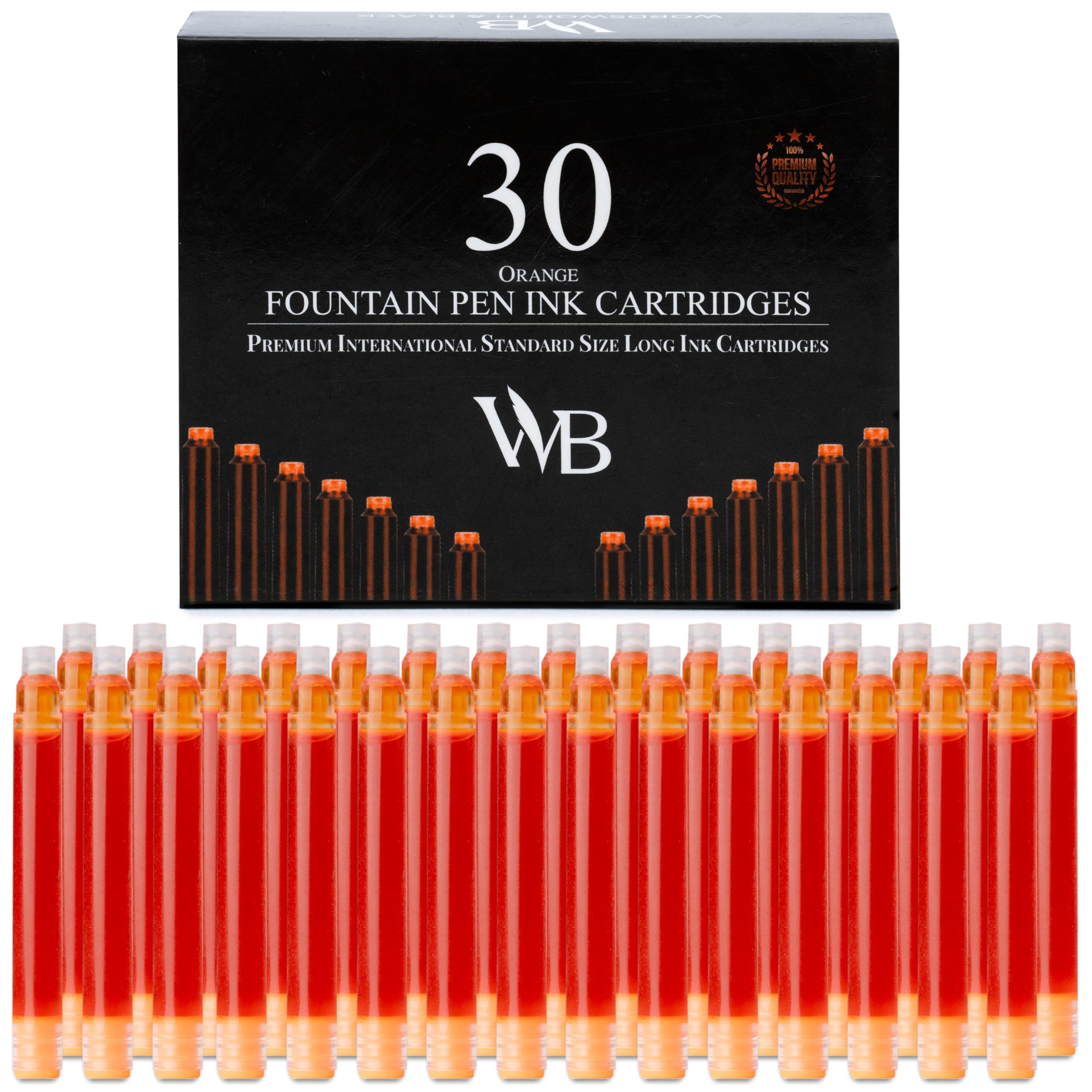 Wordsworth & Black Fountain Pen Ink Refills - Set of 30 Orange Ink ...