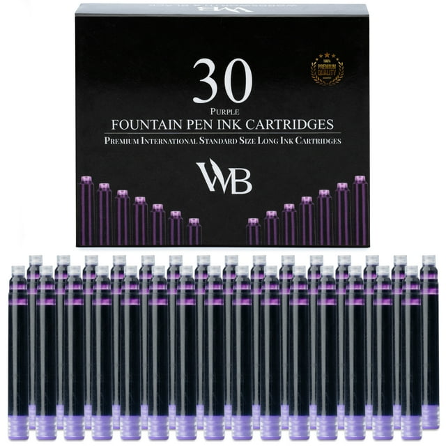 Wordsworth & Black Fountain Pen Ink Refills - Set of 30 Purple Ink ...