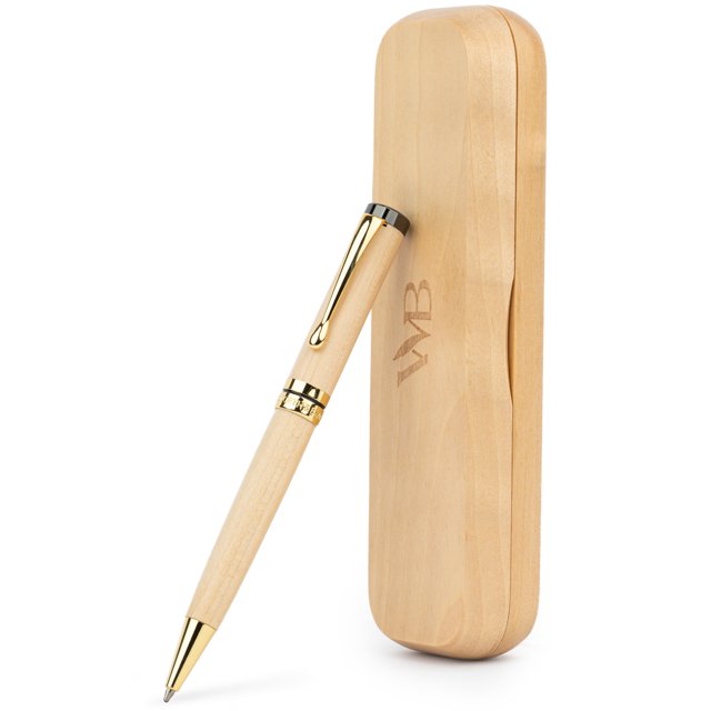 Wordsworth & Black Luxury Wooden BallPoint Pen Set- Refillable Pen, Gift Case; Journaling ...
