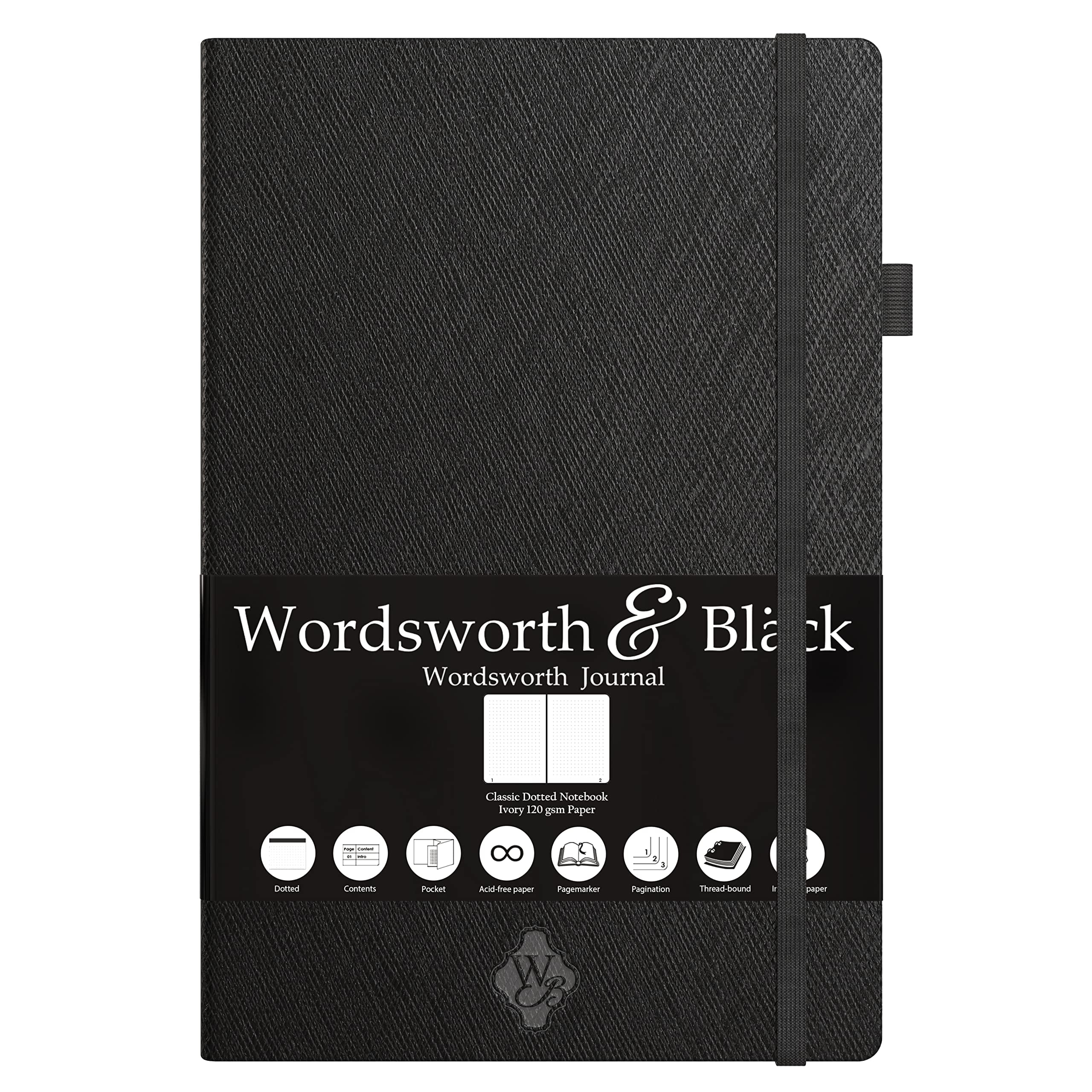 Wordsworth & Black Thin Classic Premium Grid Journal Pen Loop | A5 ...