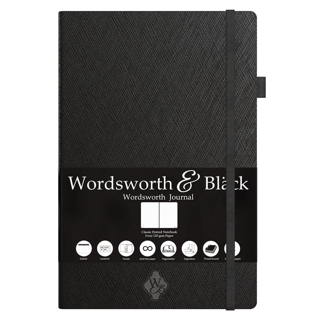 Wordsworth & Black Thin Classic Premium Grid Journal Pen Loop | A5 ...