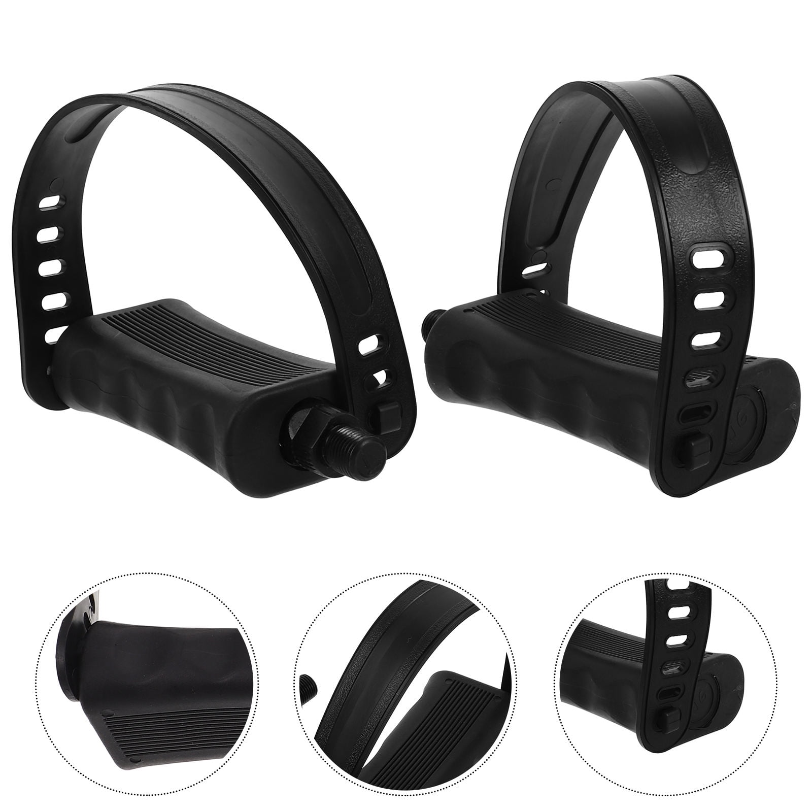 Worgeous 1 Pair Adjustable Exercise Bike Pedals with Non Slip Straps ...