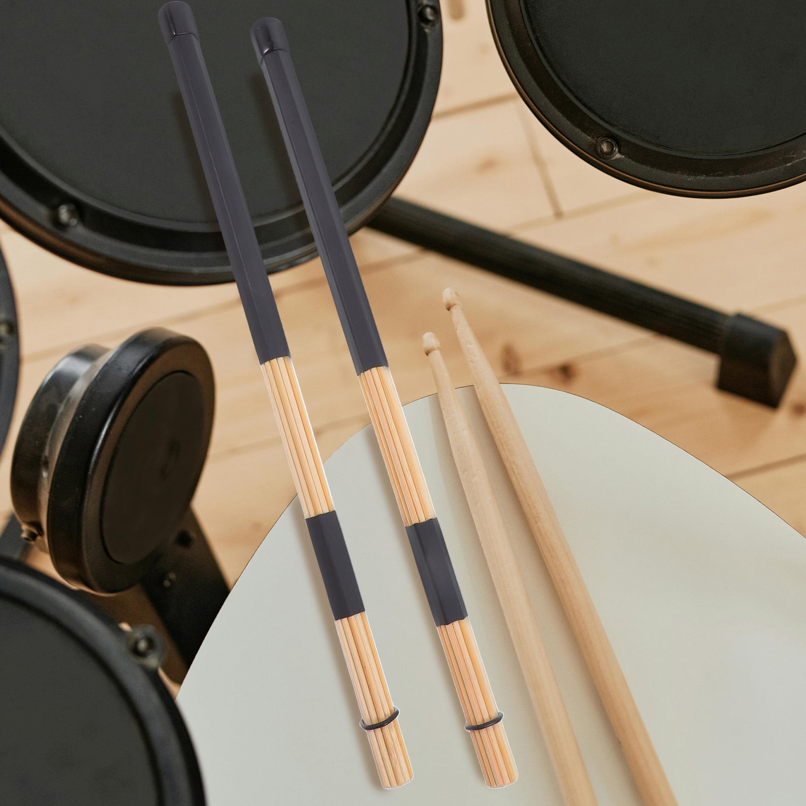 WHAMVOX Black Wooden Drum Sticks for Adults Made from Maplewood Ideal ...