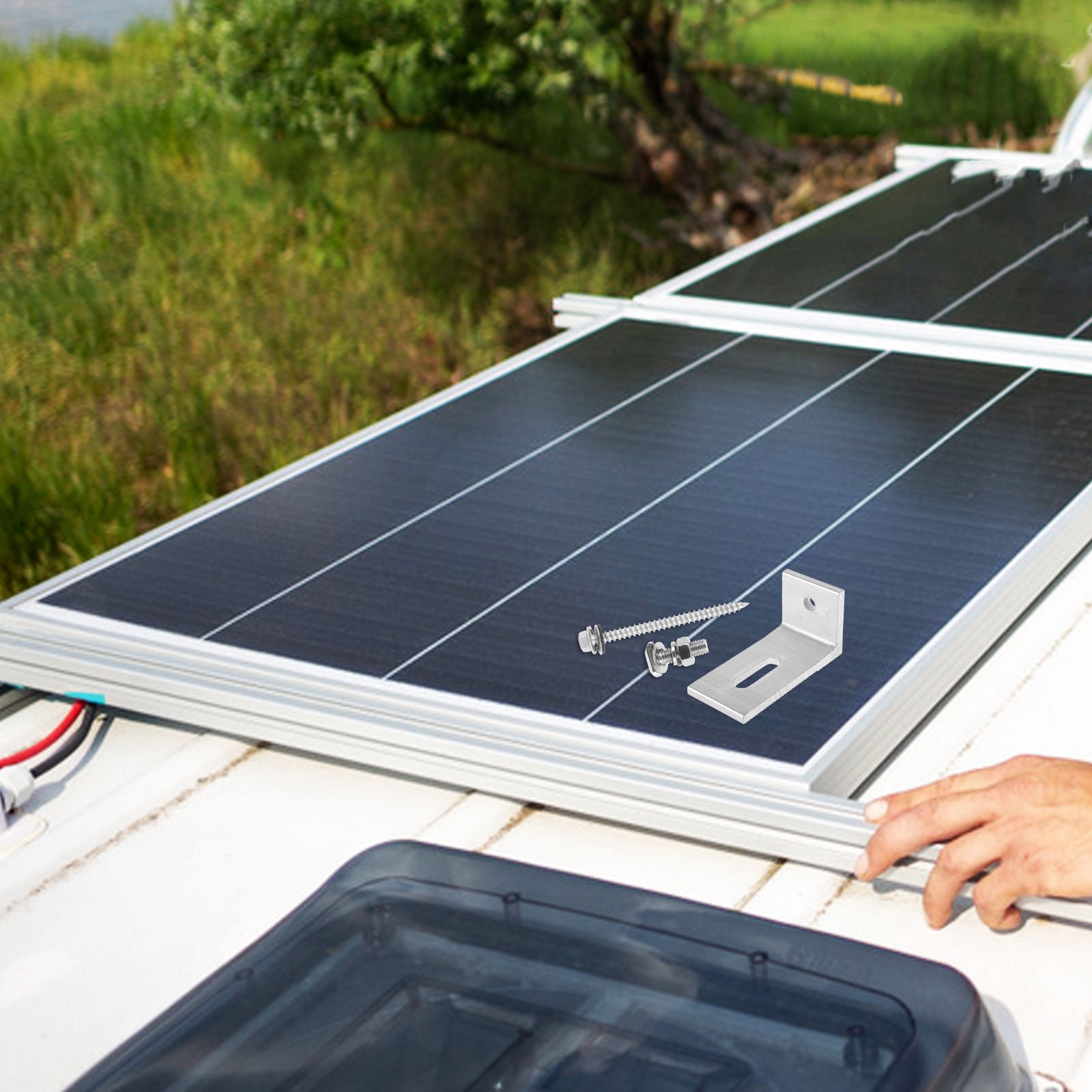 Worgeous 1 Set Aluminum Alloy Solar Panel Mounting L Bracket ...