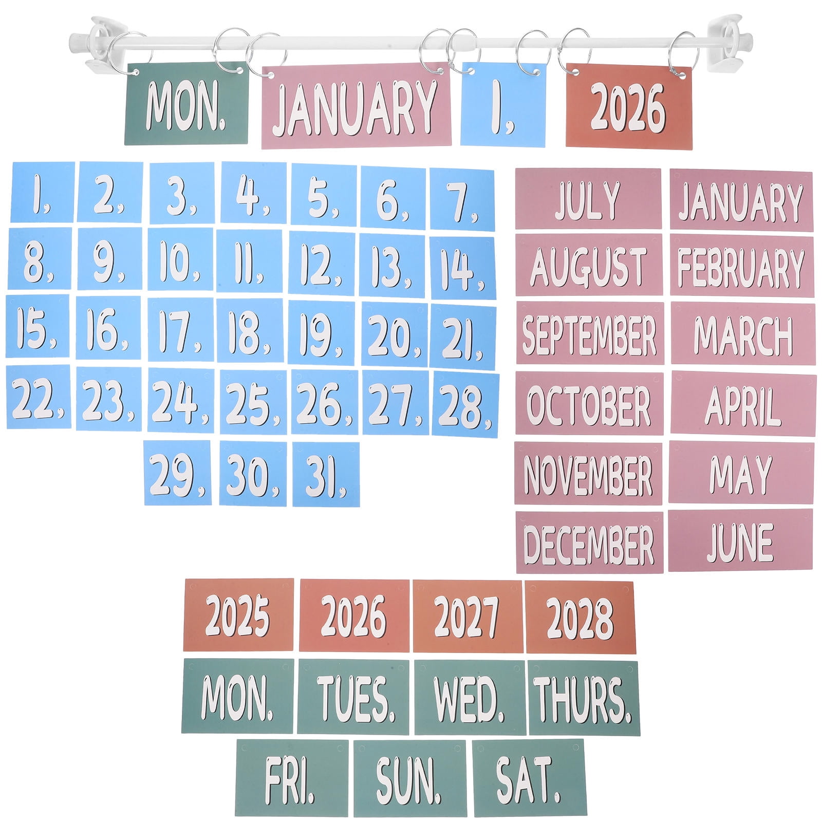 Worgeous 1 Set Classroom Flip Calendar Bulletin Board Set Boho ...