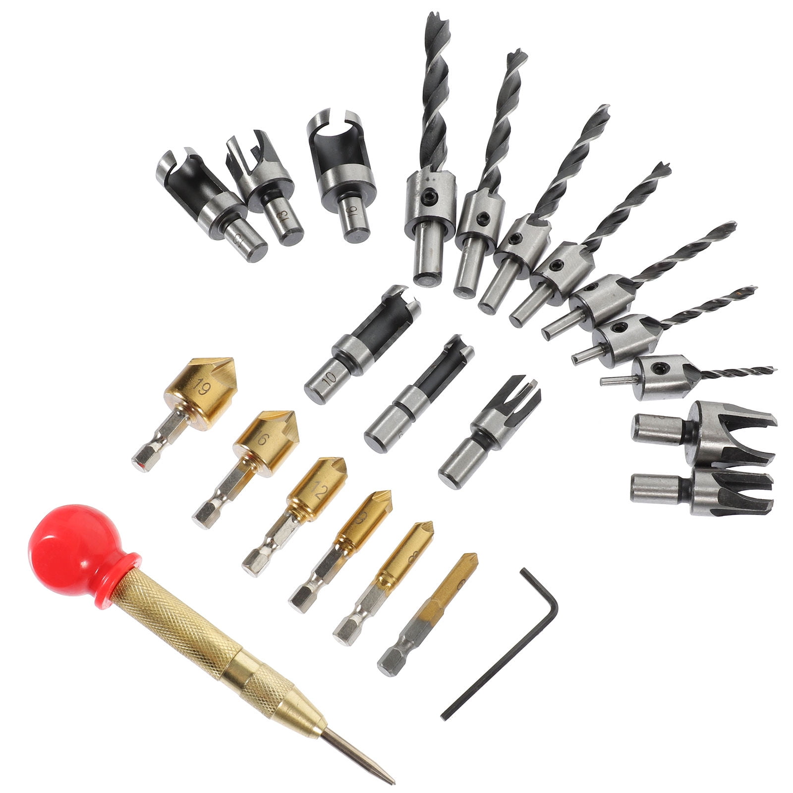 Worgeous 1 Set Countersink Drill Bit Set Wood Plug Cutter Set Carpenter ...