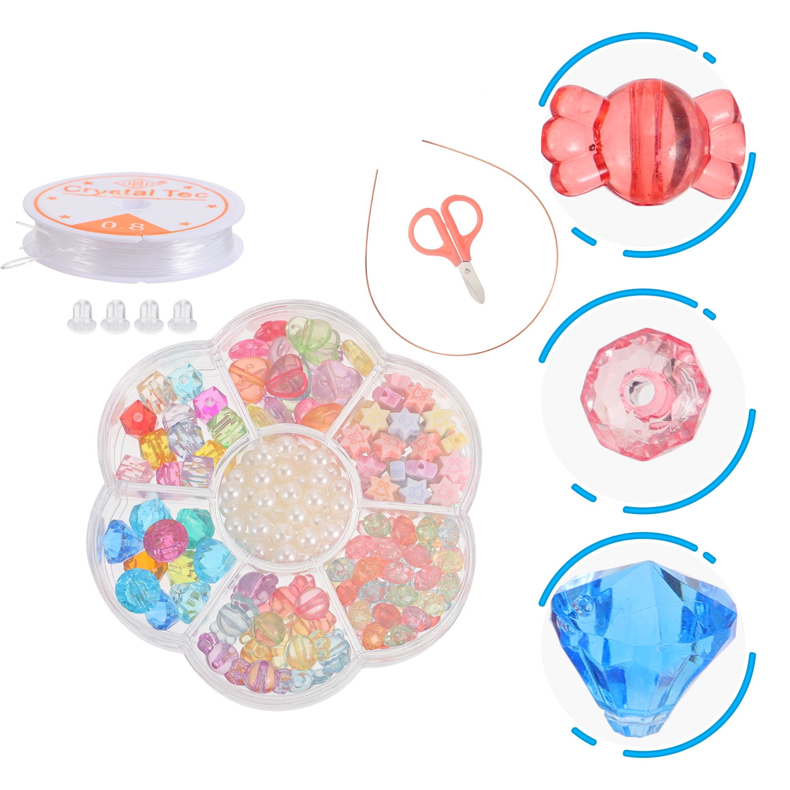 FONDOTIN Girl Gems Plastic Toys Colorful 1 Set 4.13x0.79in - Walmart.com