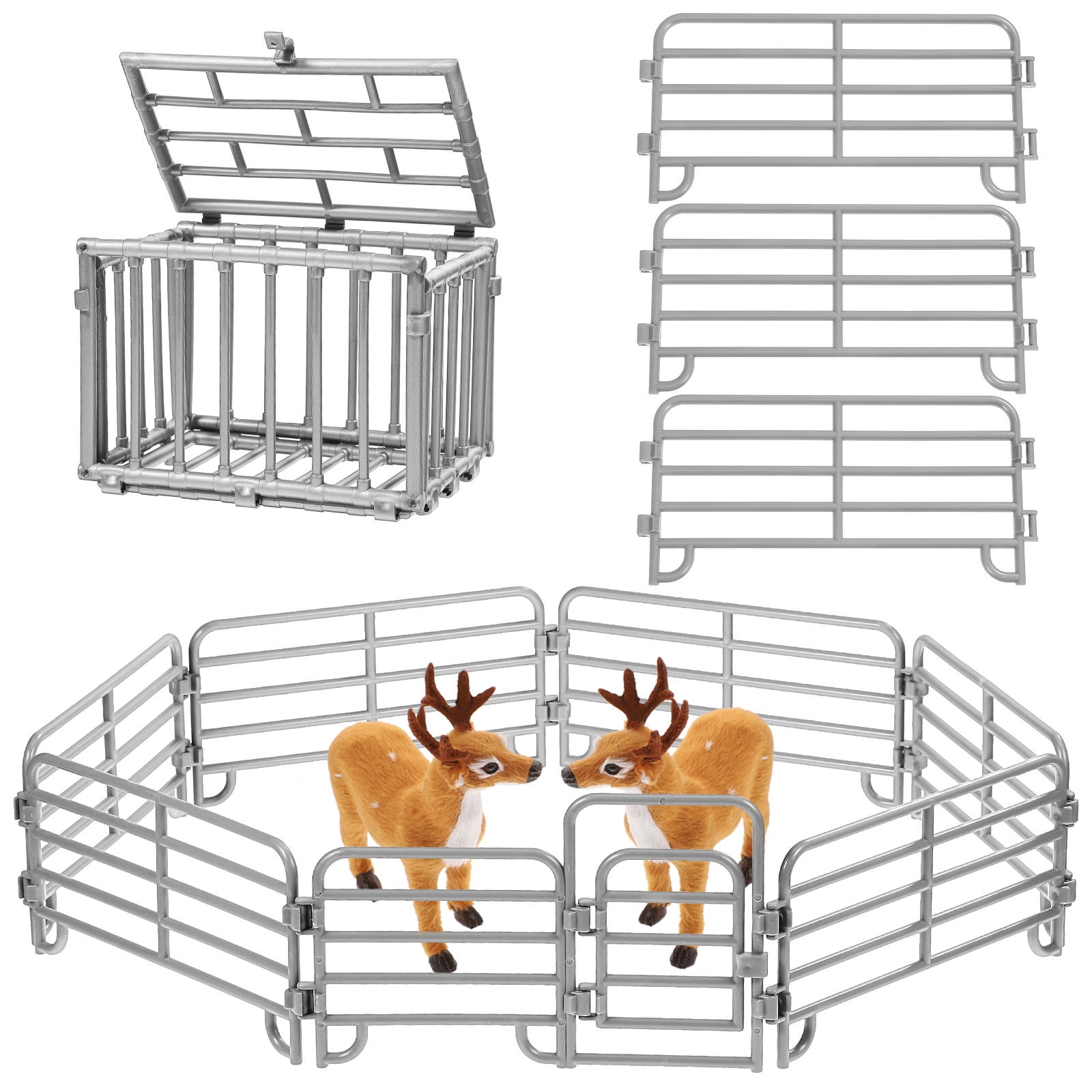 Worgeous 1 Set Fencing Playset Mini Cage Model Gates Fence Playthings ...