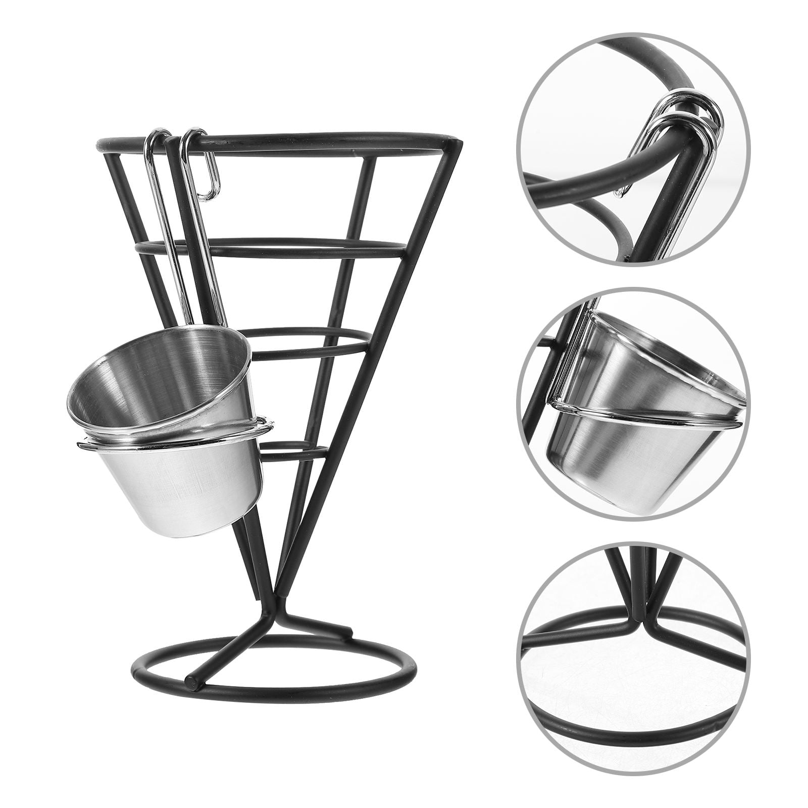 Worgeous 1 Set French Fries Stand Cone Black for Food Holding and Snack ...