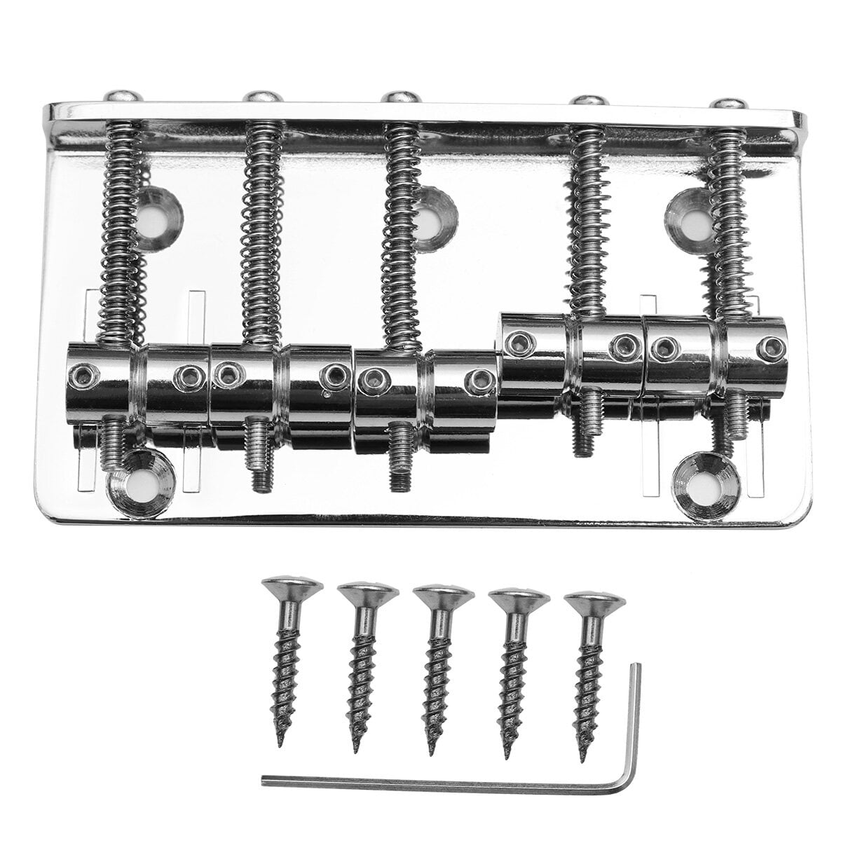 Worgeous 1 Set GA1022 5 String Metal Saddle Bridge Strain Plate Bridge ...