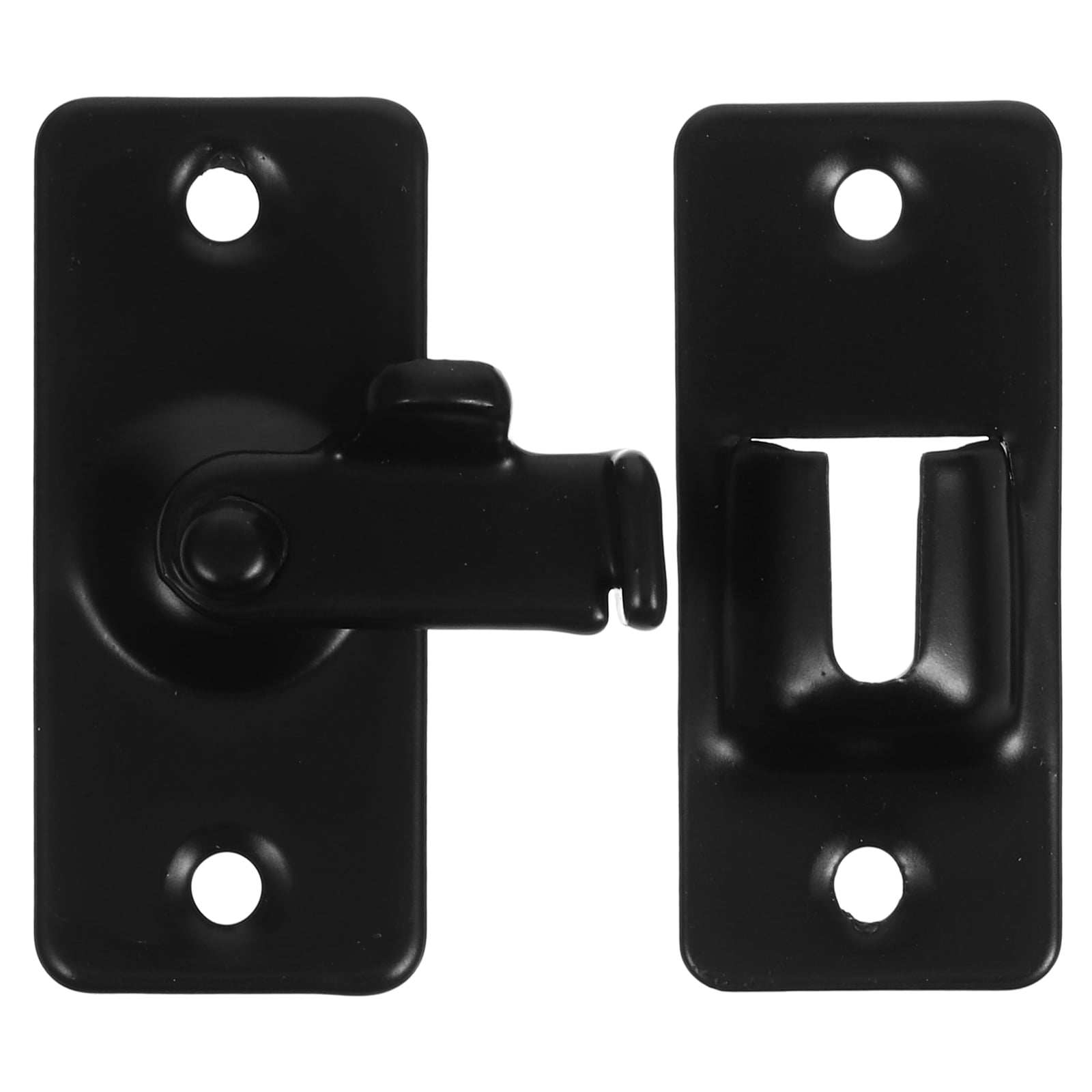 HOOWIFFY 1Set Black Stainless Steel Barn Door Latch 90 Degree Lock for ...