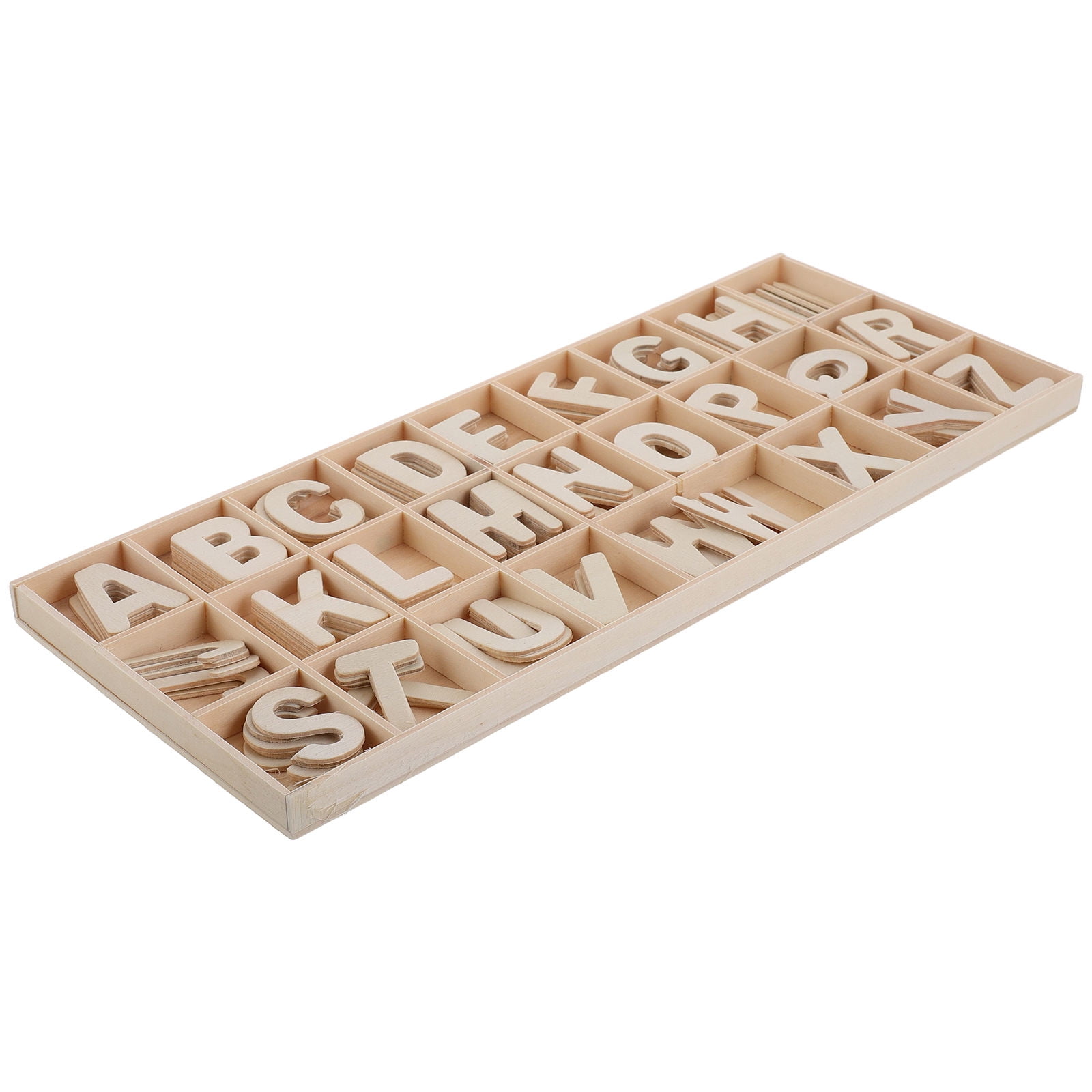 Worgeous 1 Set Kids Unfinished Wooden Alphabet Letters With Storage ...