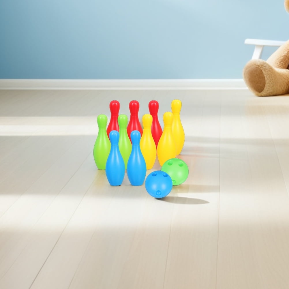 Worgeous 1 Set Mini Bowling Toy for Kids Plastic Bowling Pins and Ball ...
