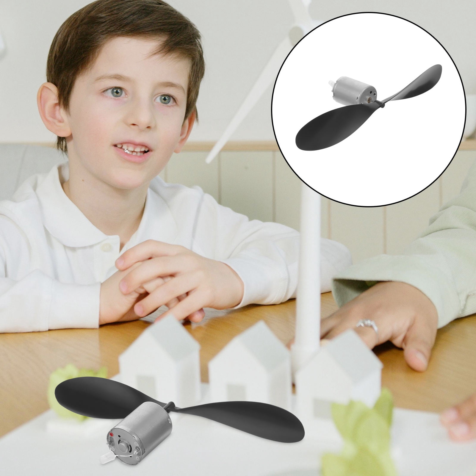 Worgeous Mini Wind Electricity Generator Black 1 Set 7.1x1.6x1.0in ...