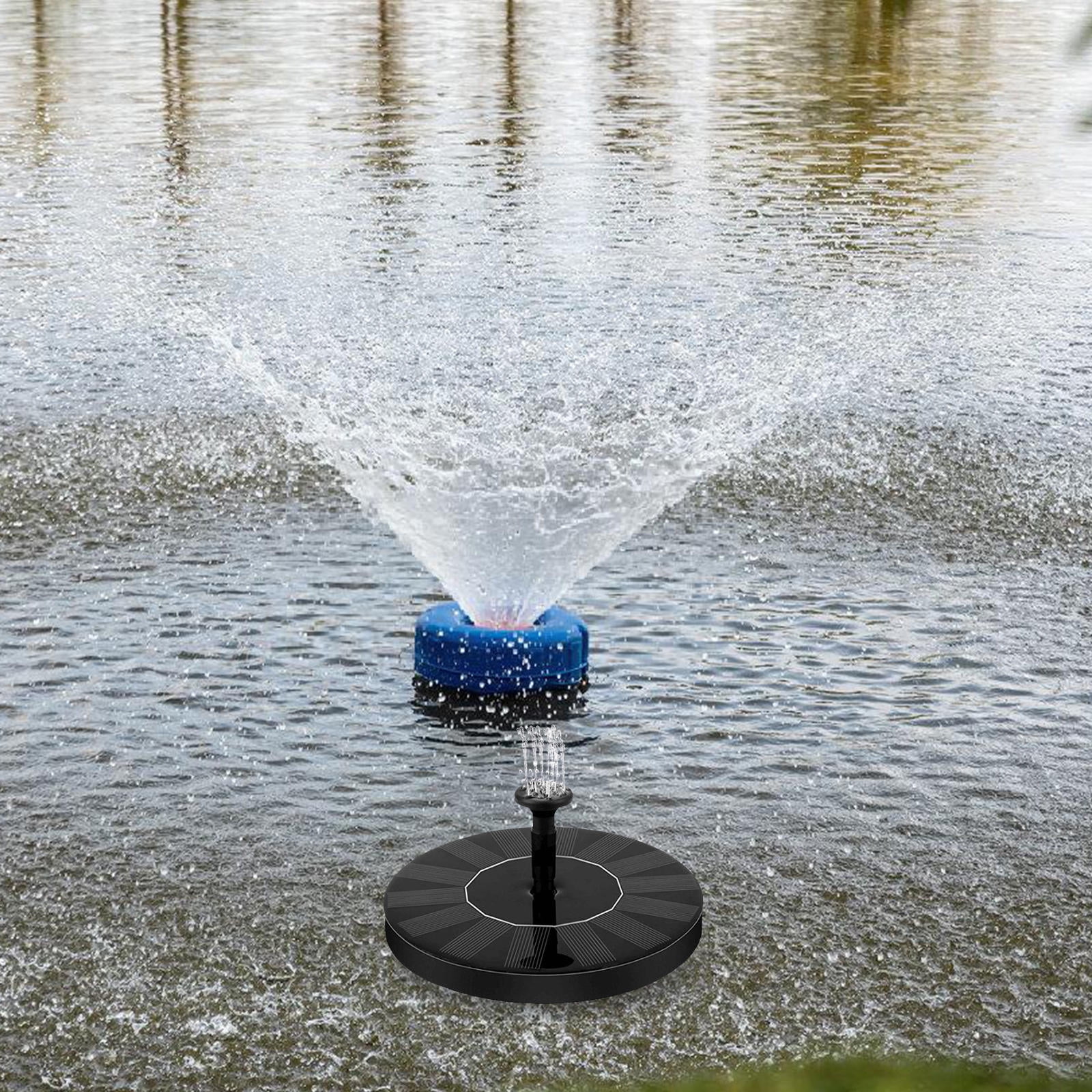 Worgeous Solar Powered Fountain Pump Black Plastic Monocrystalline ...