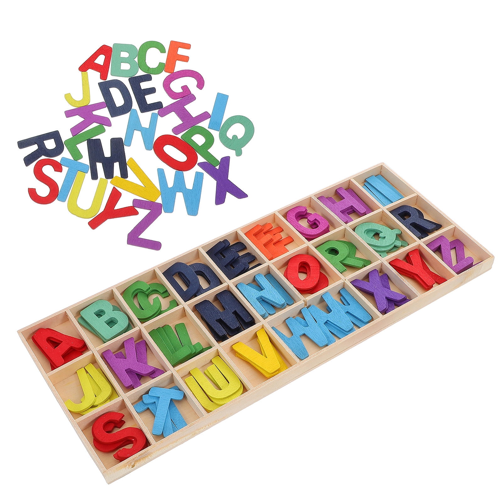 Worgeous 1 Set Wooden Alphabet Letter Set For Children With Storage ...