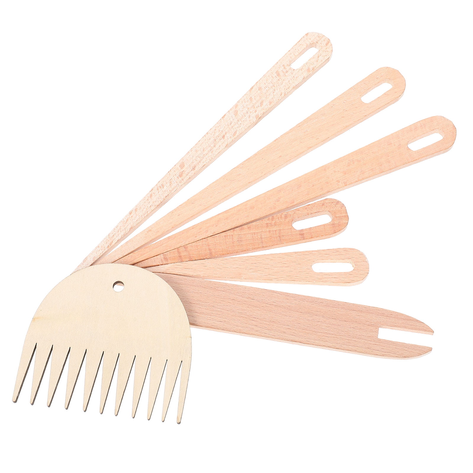 Worgeous 1 Set Wooden Shuttle Weaving Sticks Little Shuttle and Comb ...