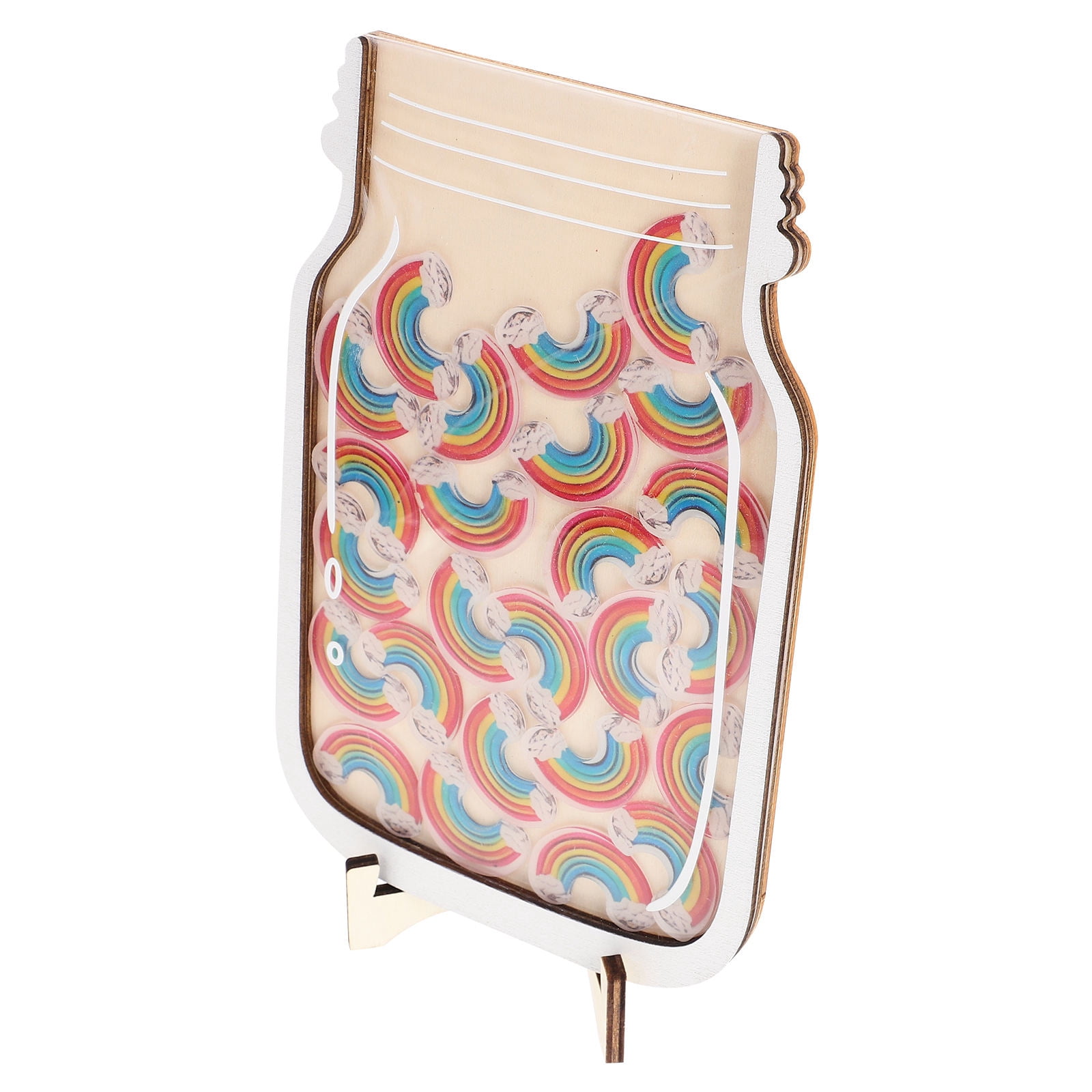 COSMOBETTY Educational Reward Jar 1 Set Multi Colored Rainbow Wood ...