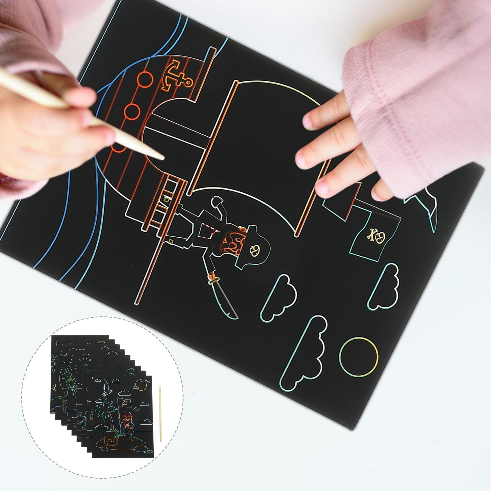 Worgeous 1 Set of Creative Scratching Paper Kids Scratch Paper Art Set ...
