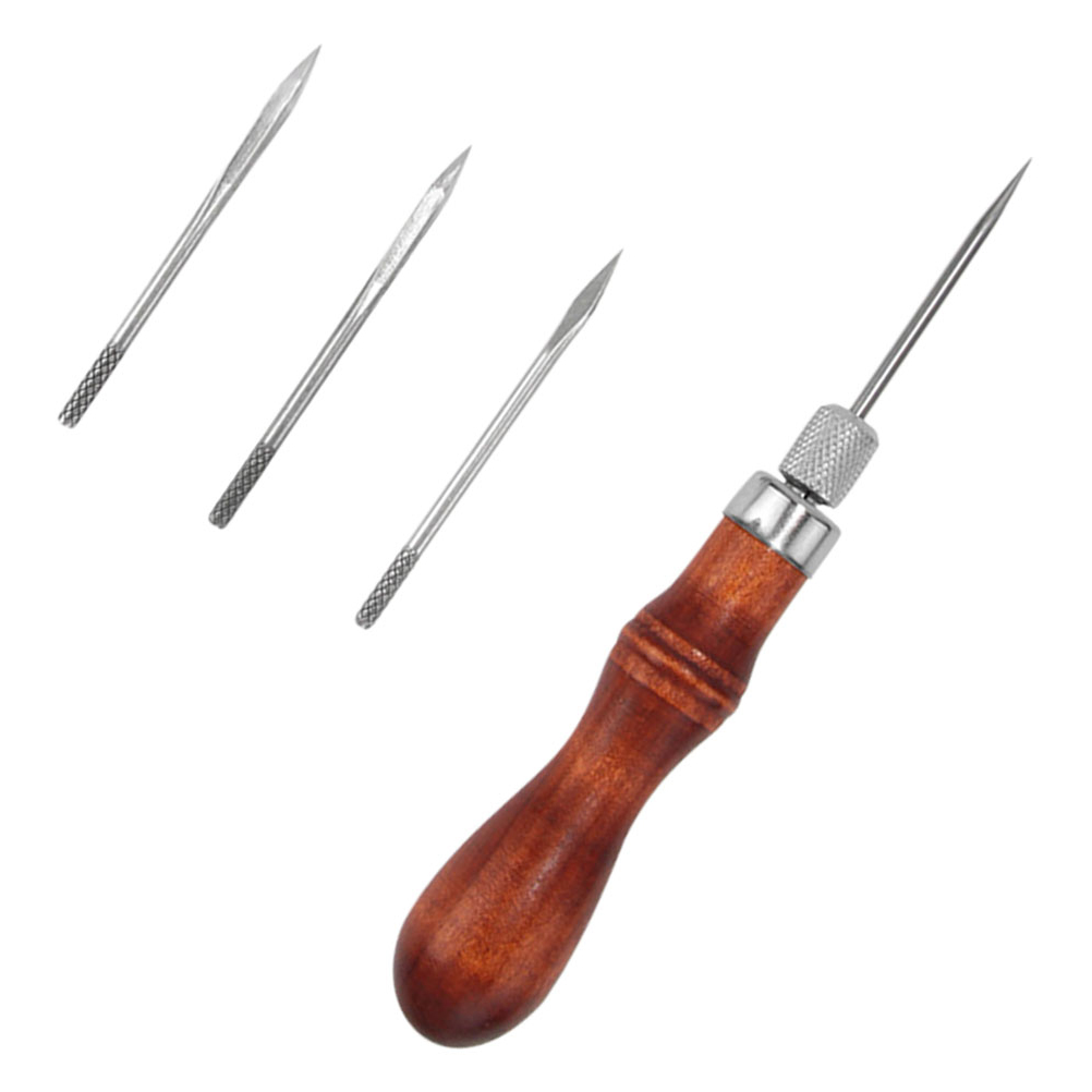Worgeous 1 Set of Leather Needles Hand Awl Kit Handicraft Leather DIY ...