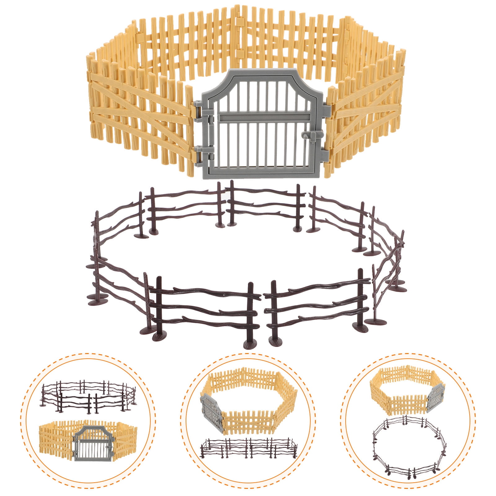 Worgeous 1 Set of Mini Fence Miniature Plastic Farm Fence Horse Animal ...