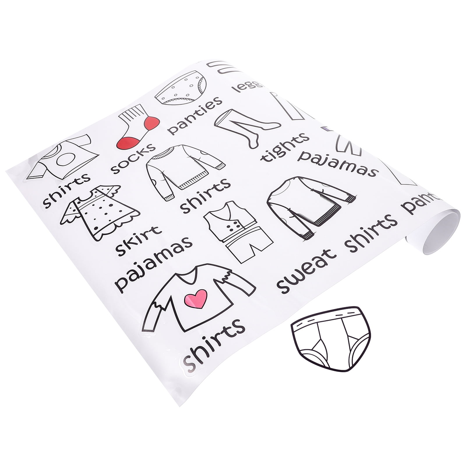 Worgeous 1 Sheet Clothing Label Decal Wardrobe Clothing Classification ...