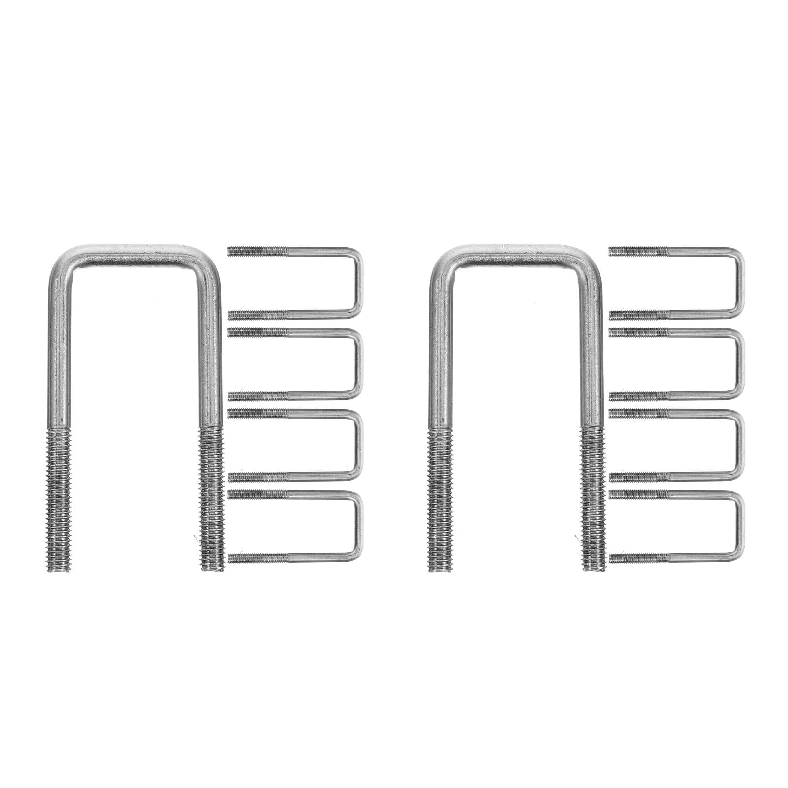 Worgeous 10 PCS U-Bolts Versatile Stainless Steel U-Bolts Square U-Bolt Pipe Fixing Clamp Heavy ...