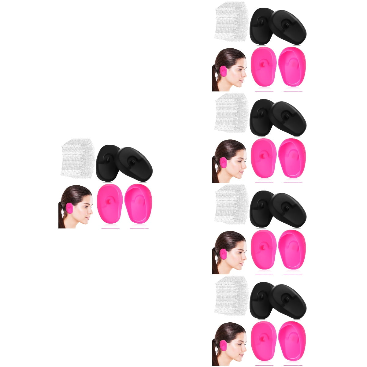 Worgeous 10 Pairs Ear Covers Silicone Ear Covers Hairdressing Ear ...