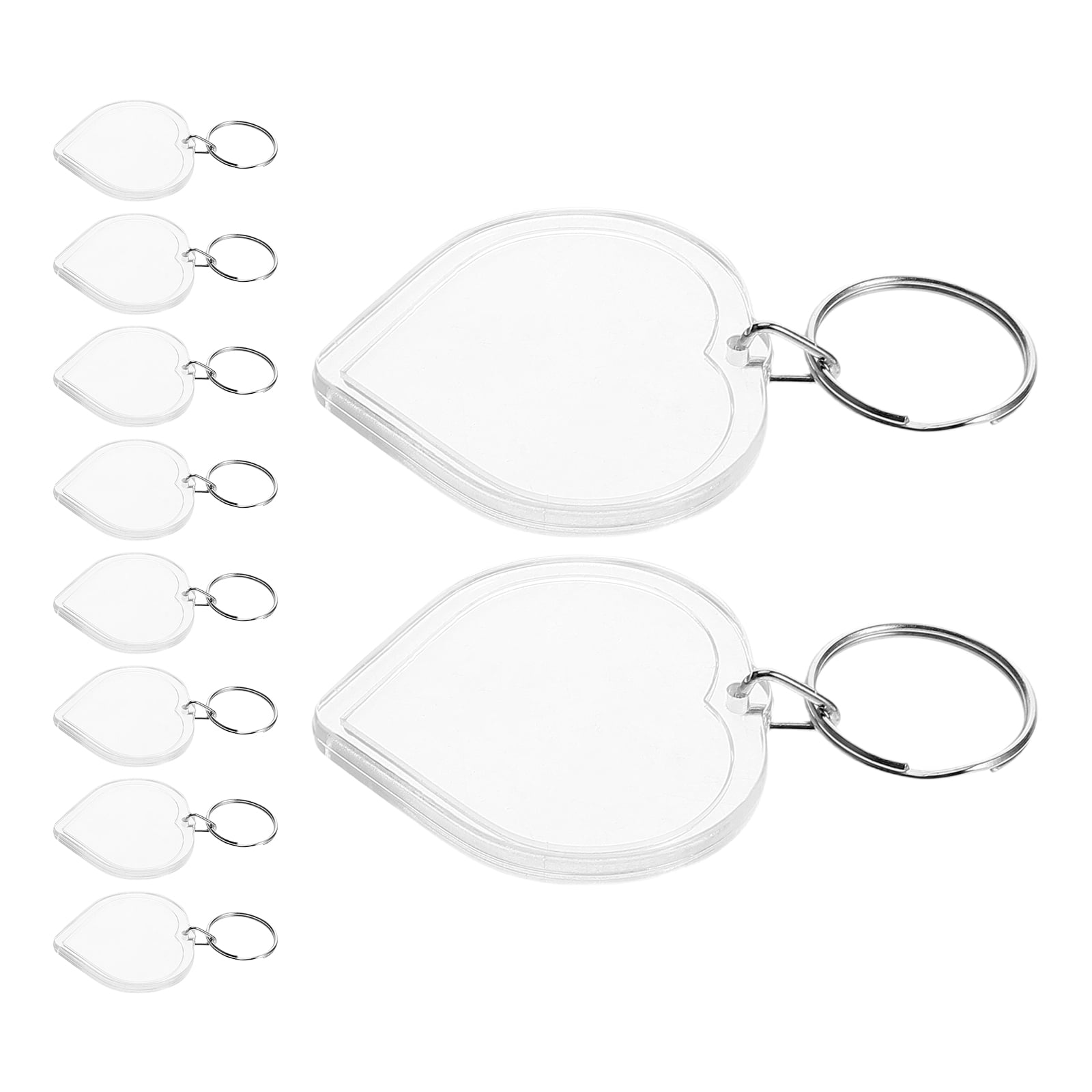 Worgeous 10 Pcs Acrylic Heart-Shaped Keychain Picture Holder DIY Photo ...